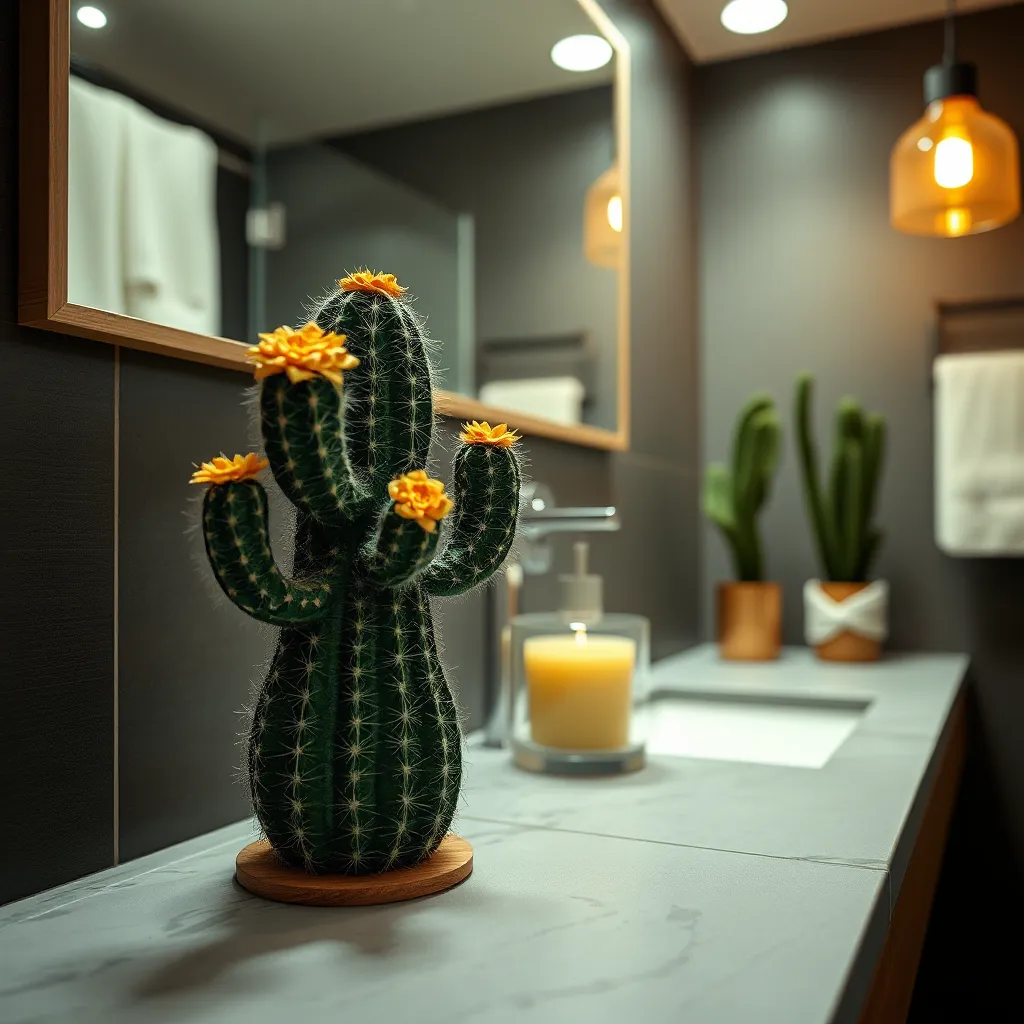 Cactus Bathroom Accessories: A Contemporary Touch