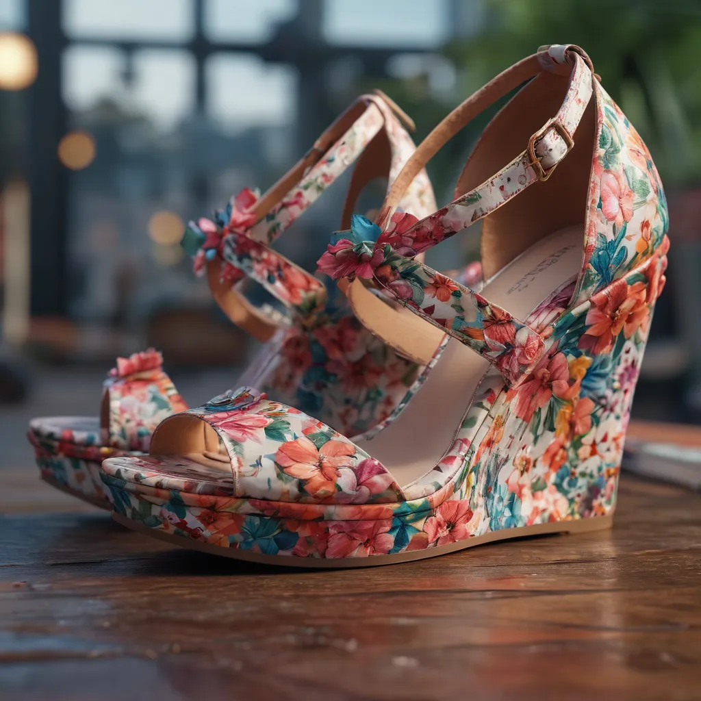 The Allure of Floral Print Wedge Sandals